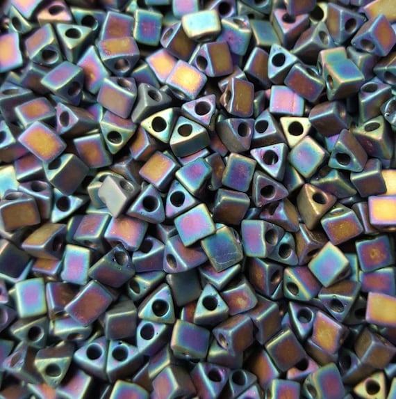 Miyuki 5/0 Sharp Triangle Beads Matte Black AB STR5-401FR - Etsy Australia