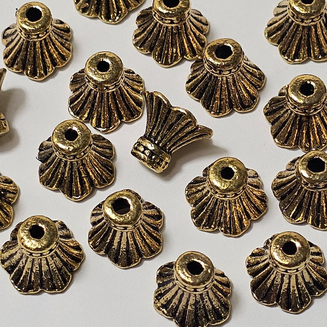 Floral Bead End Caps (PM), 4 Styles to Choose From - Etsy