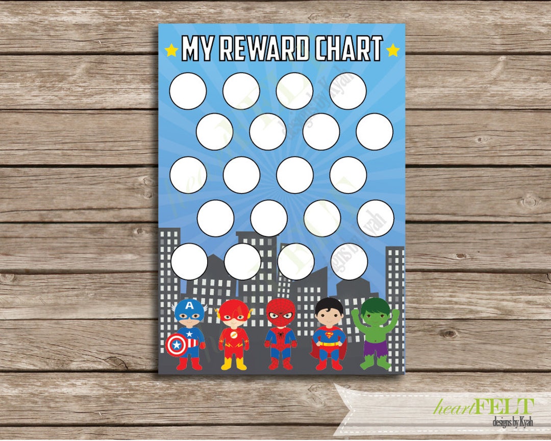 Superhero Reward Chart | Behaviour Chart | Potty Chart - Etsy