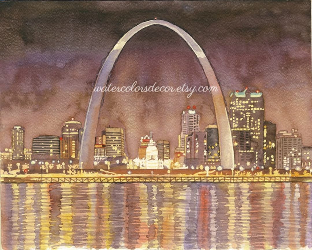 Original St Louis Watercolor Painting City Missouri Art 11x14 Painting ...