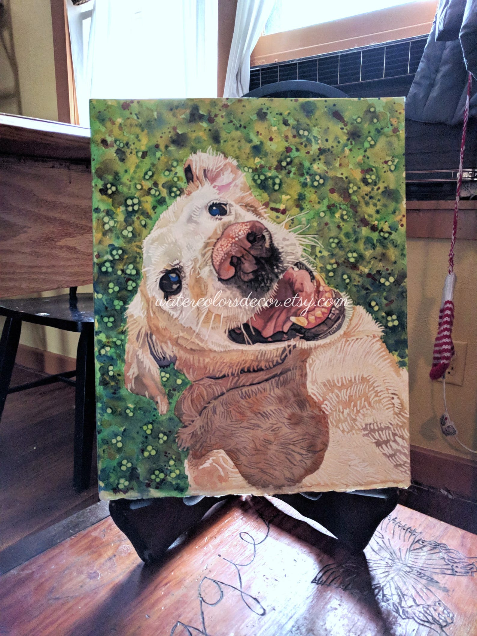 Original White Lab Watercolor Painting 11x14 Dog Portrait Pet Memorial ...