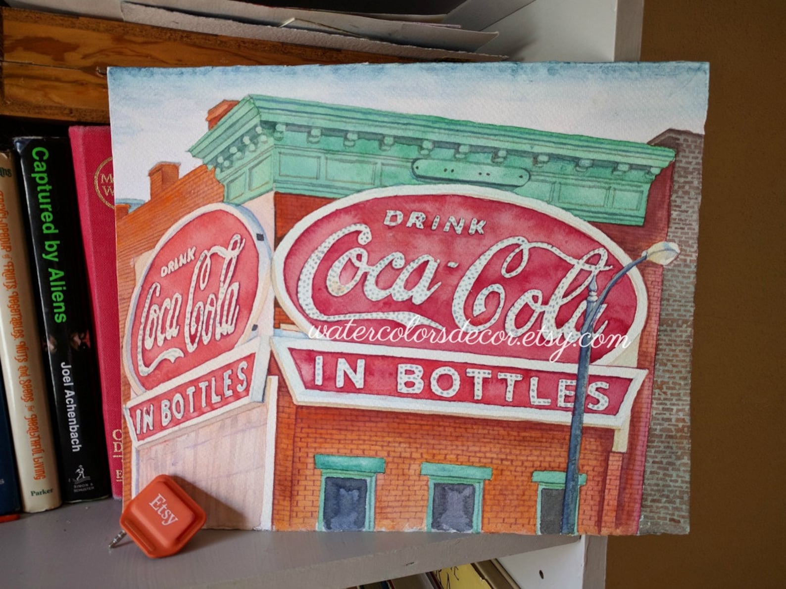 Original Coca Cola Building Watercolor Painting. Coca Cola Painting ...