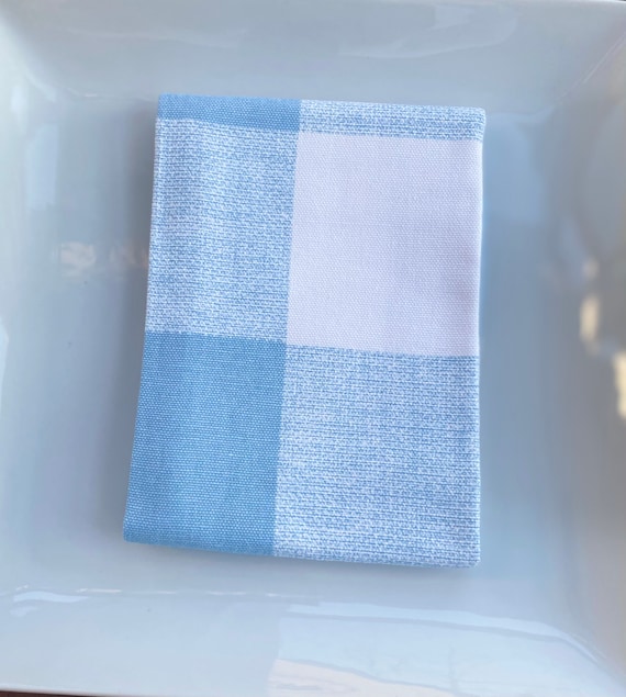 Plaid Napkins Cashmere Blue and White Napkins Buffalo | Etsy