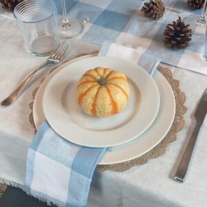 Plaid Napkins Cashmere Blue and White Napkins Buffalo Plaid Napkins ...