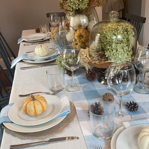 Plaid Napkins Cashmere Blue and White Napkins Buffalo Plaid Napkins ...