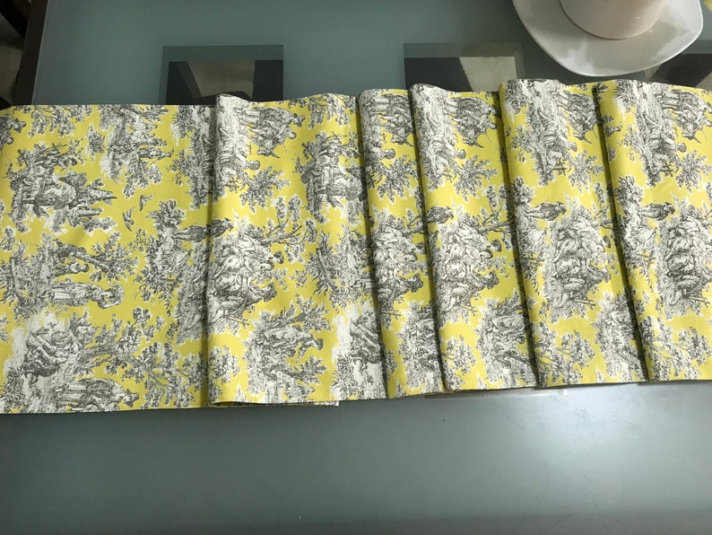 Toile Table Runner extra Long Runner yellow Table Runners - Etsy