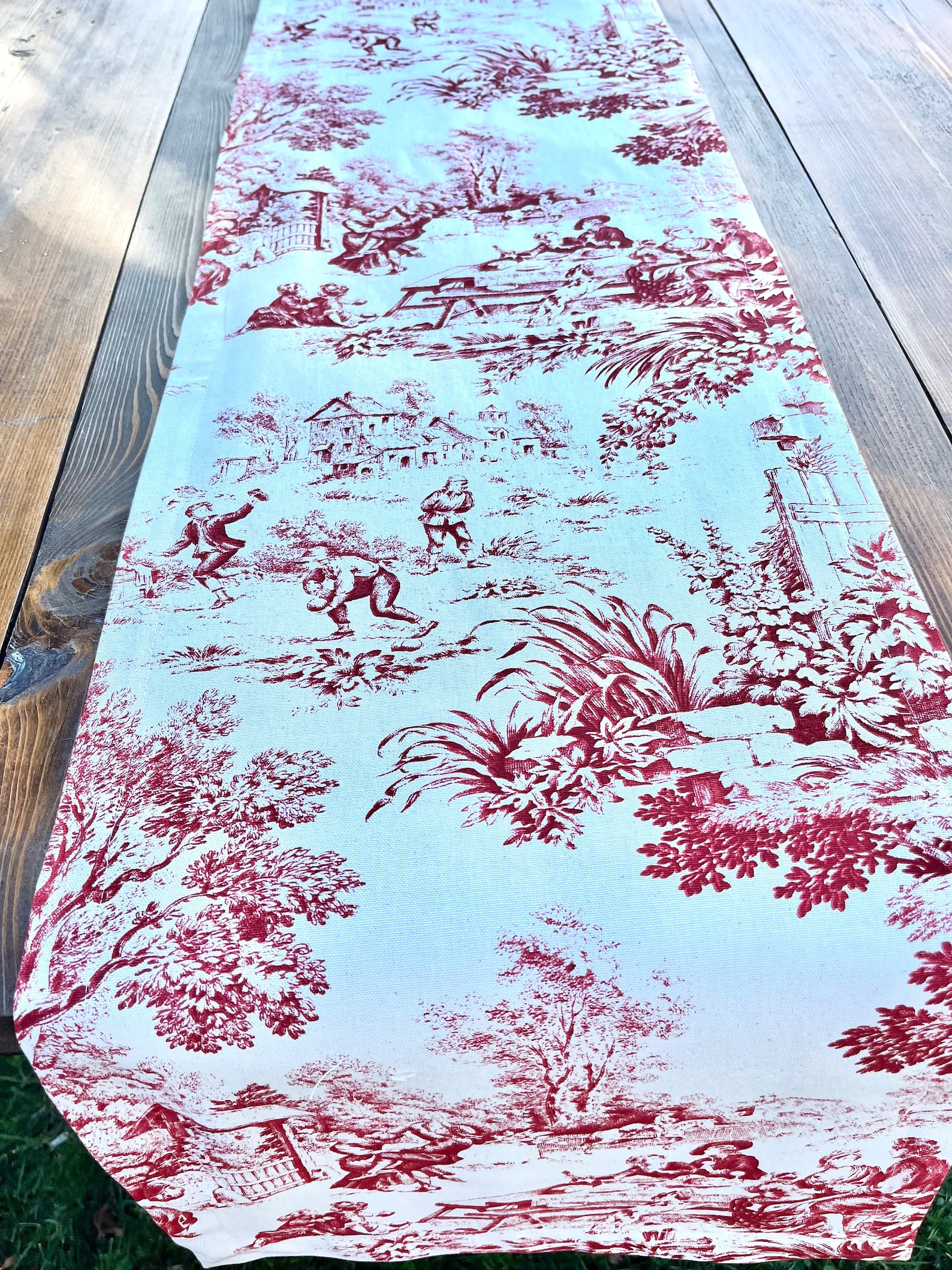 Blue Table Runner Passover Table Runner Toile Table Runner - Etsy