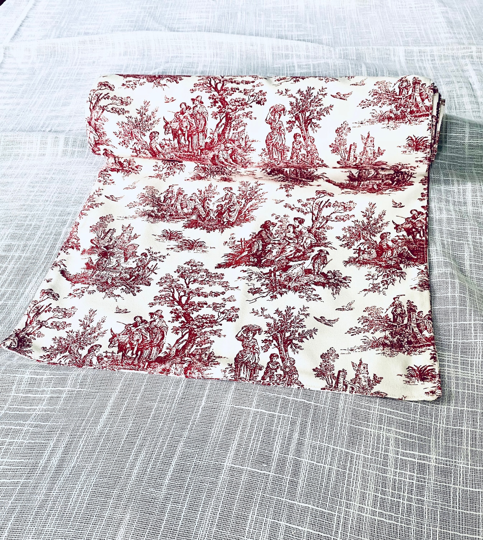 French Country Table Runner Extra Long Toile Runner. | Etsy