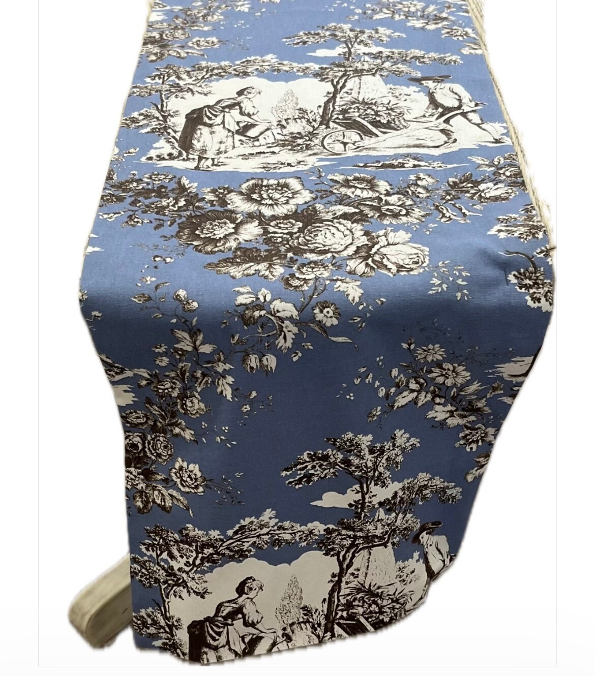 Floral Toile Table Runner: Vintage Cottage Decor - Etsy