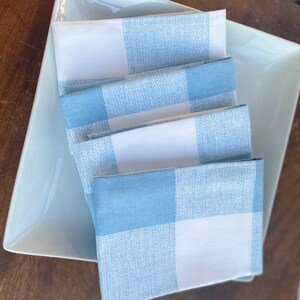 Plaid Napkins Cashmere Blue and White Napkins Buffalo | Etsy