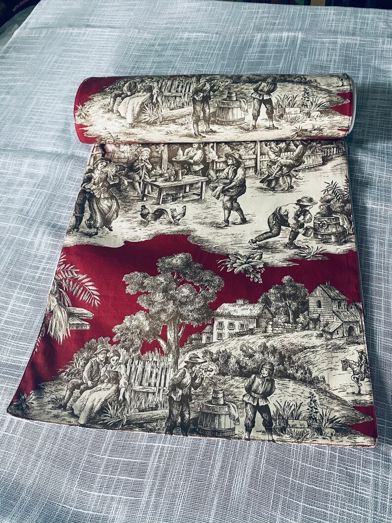 French Country Table Runner Extra Long Toile Runner. | Etsy