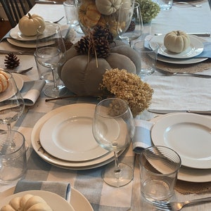 Plaid Napkins Cashmere Blue and White Napkins Buffalo Plaid Napkins ...