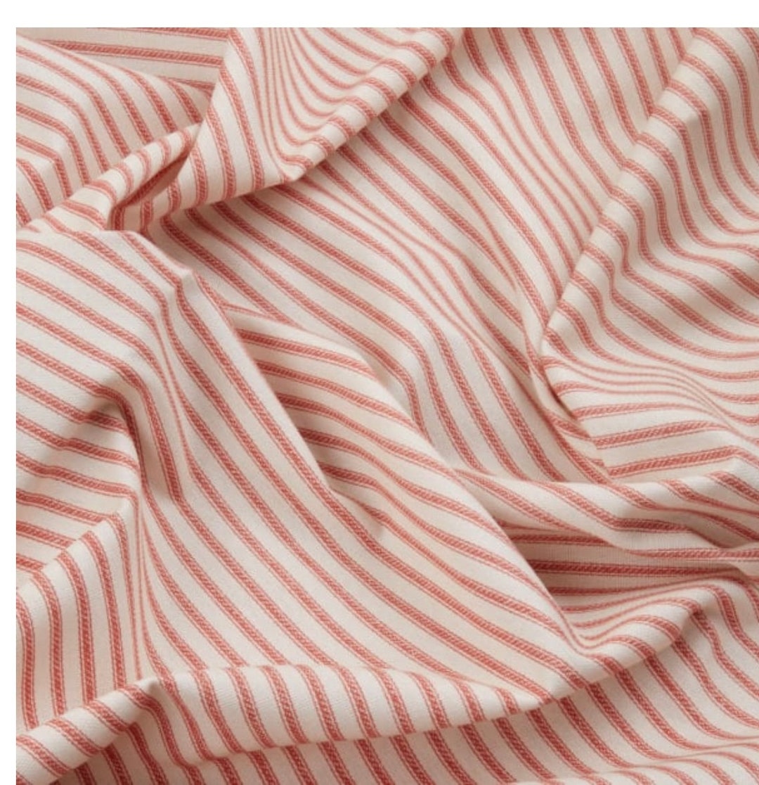 Orange Ticking Runner Coral Table Runner Thanksgiving Table Runner Fall ...