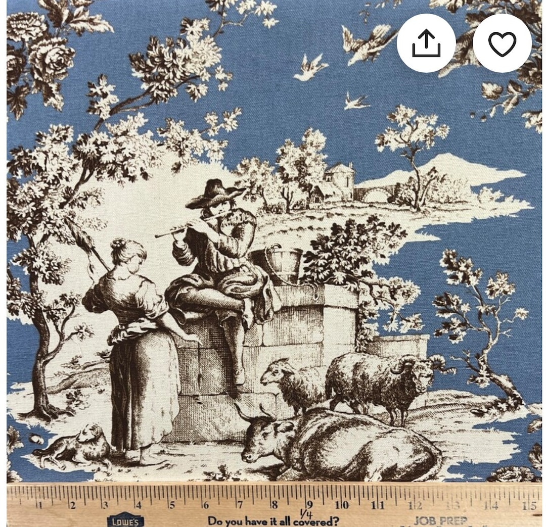 Floral Toile Table Runner: Vintage Cottage Decor - Etsy