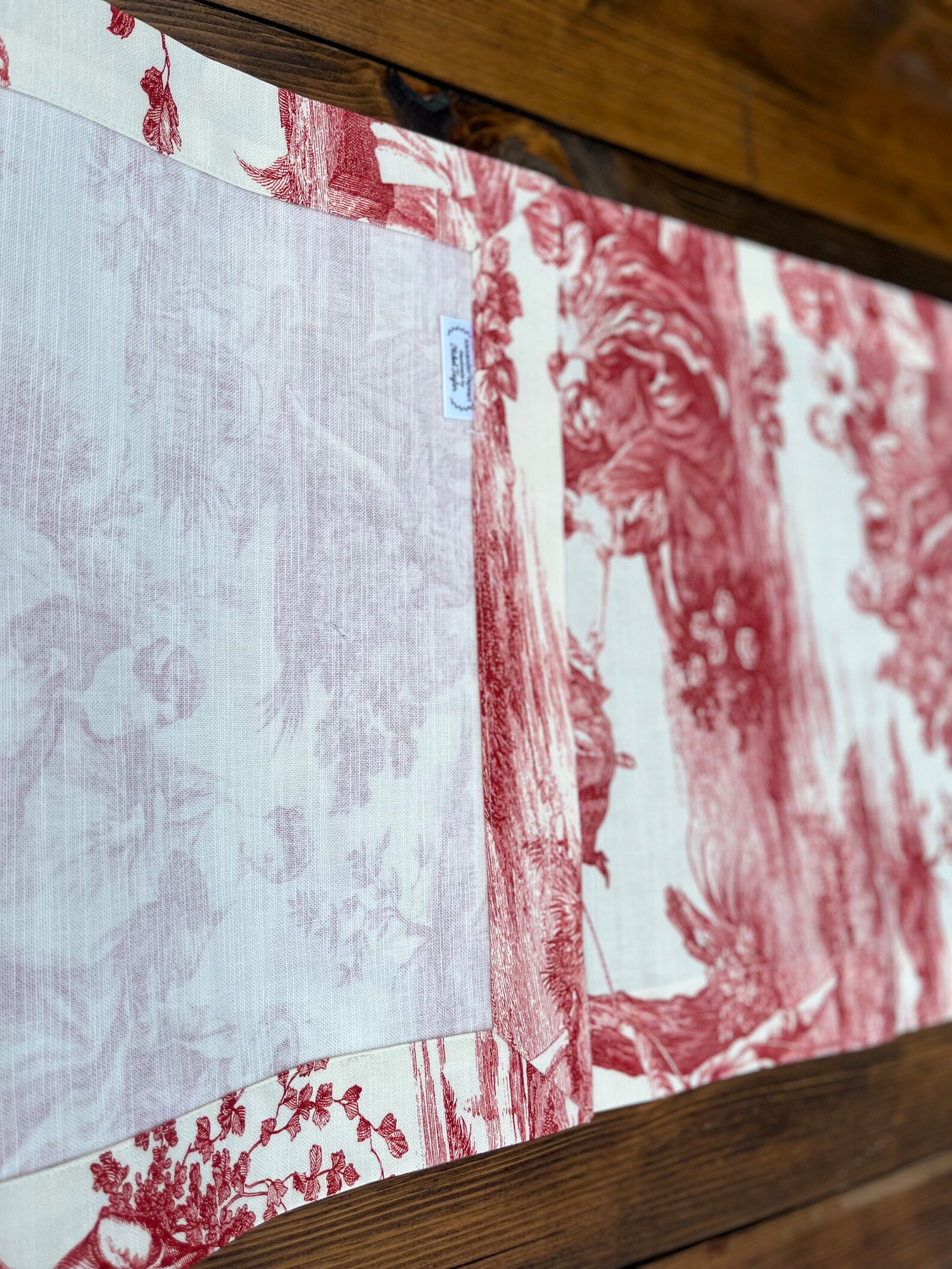 Toile Table Runner: Red French Country Waverly Cotton - Etsy