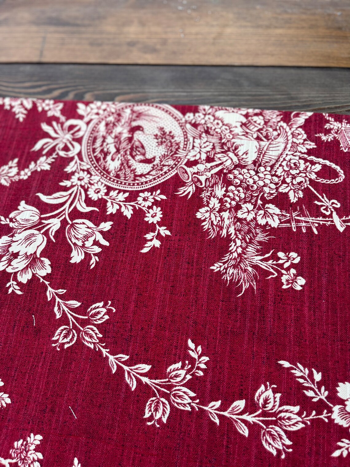 Red Table Runner Toile Table Runner French Country Table - Etsy