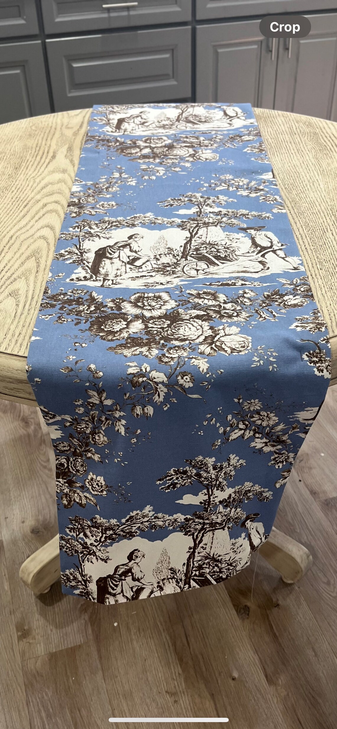 Floral Toile Table Runner: Vintage Cottage Decor - Etsy