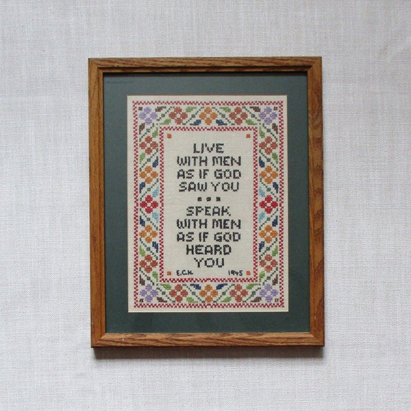 Vintage Cross Stitch Wall Motto - Etsy