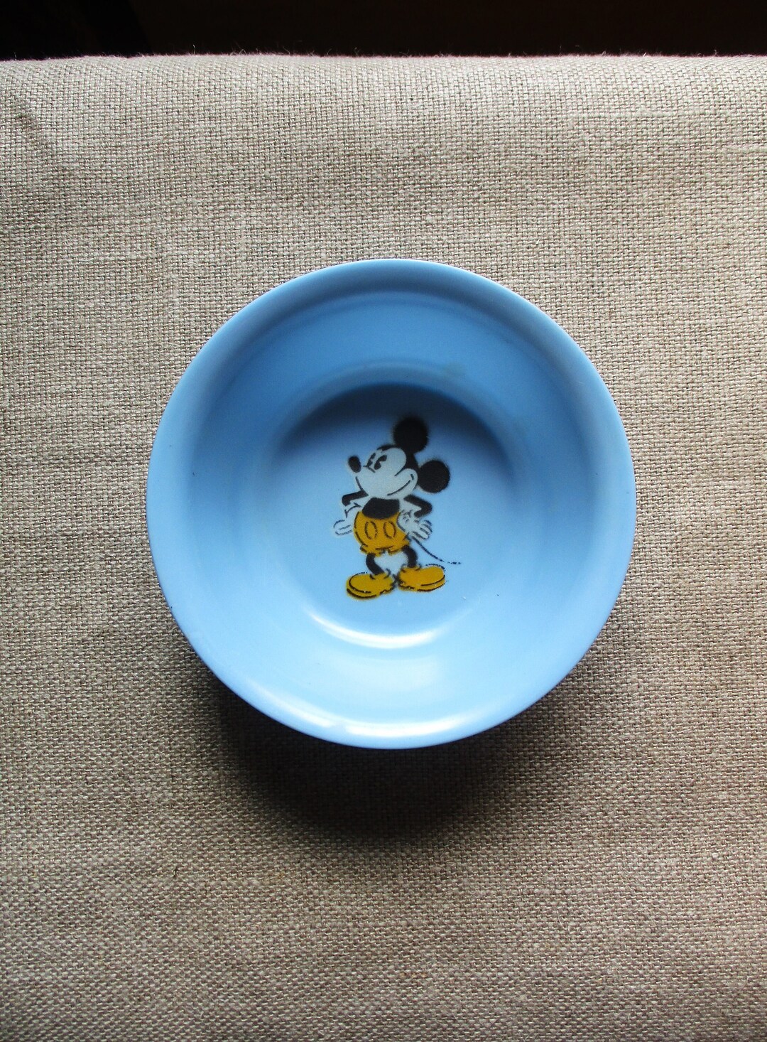 Vintage Mickey Mouse Bowl 1930's Depression Era Beetleware Bowl Blue ...