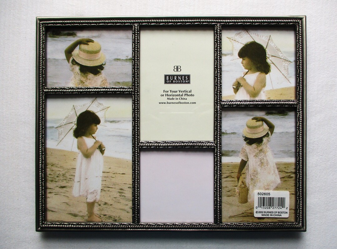 Multi Picture Frame NOS Vintage Burnes Pewter Picture Frame 2002 Silver ...