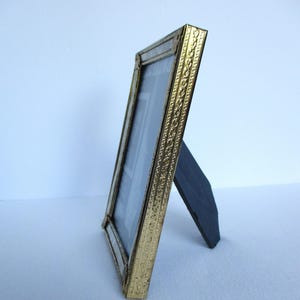 Vintage Picture Frame Gold Metal Photo Frame 1950's Faux Pearl Inlay ...
