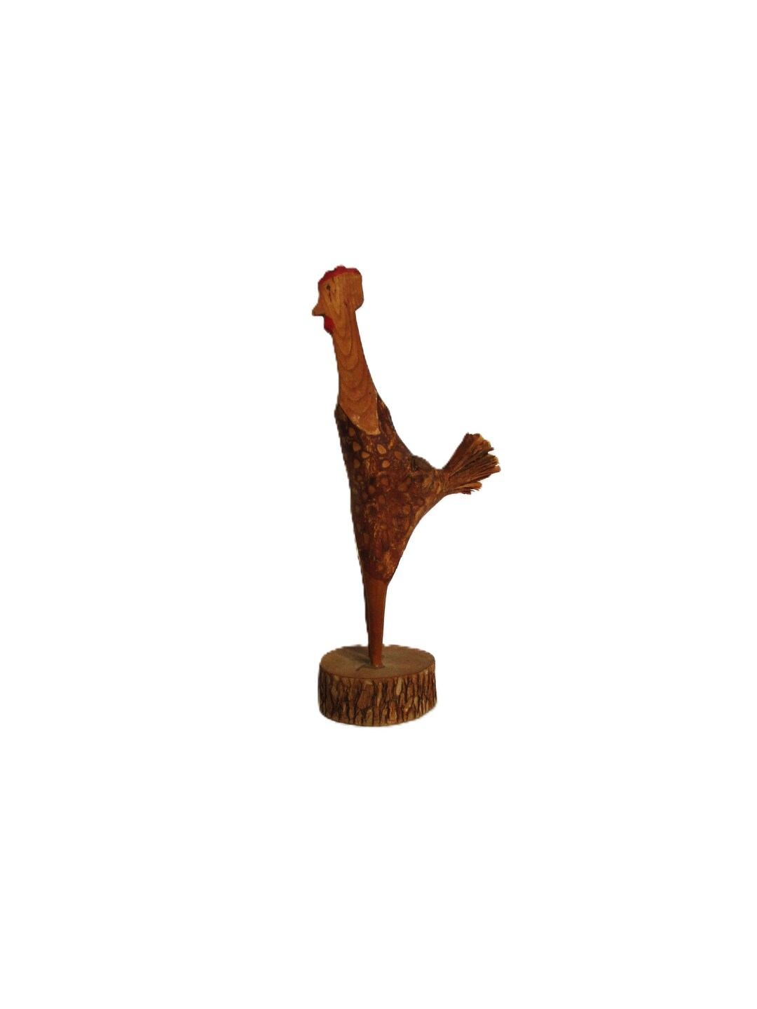 Carved Wood Chicken Folk Art Vintage Wooden Chicken Figurine Primitive ...