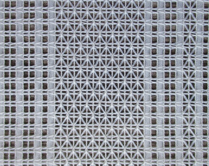 Vintage Sheer Curtains 2 Ivory Modern Grid Geometric Sheers MCM Open ...