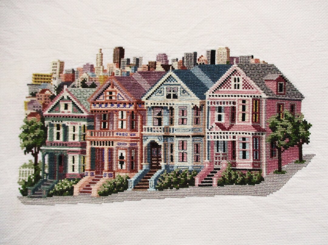 Debbie Patrick Finished Cross Stitch San Francisco Alamo Square ...