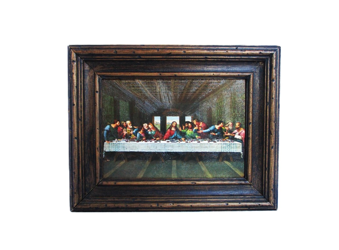 The Last Supper Framed Vintage Religious Art in Wood Frame Nice ...