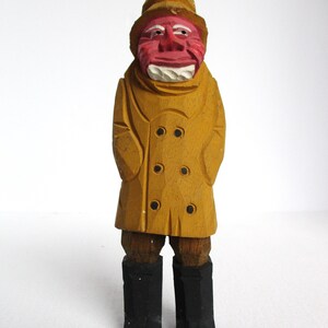 Carved Wood Sailor Sculpture Boat Captain Vintage Carving Wooden Sailor ...