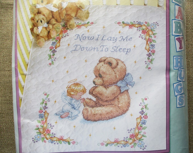 Dimensions Sweet Prayer Crib Quilt Kit Stamped Cross Stitch Vintage ...