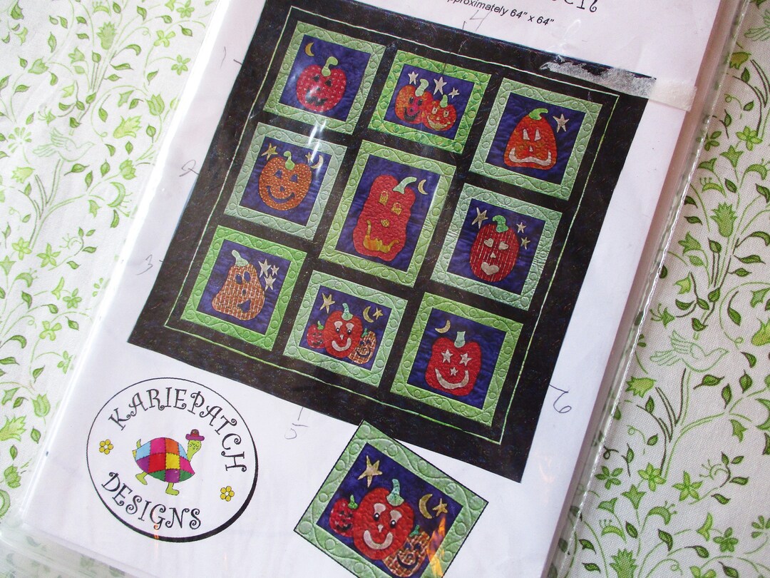 Kariepatch Halloween Quilt Pattern Pumpkin Quilt 64x64 Kariepatch ...