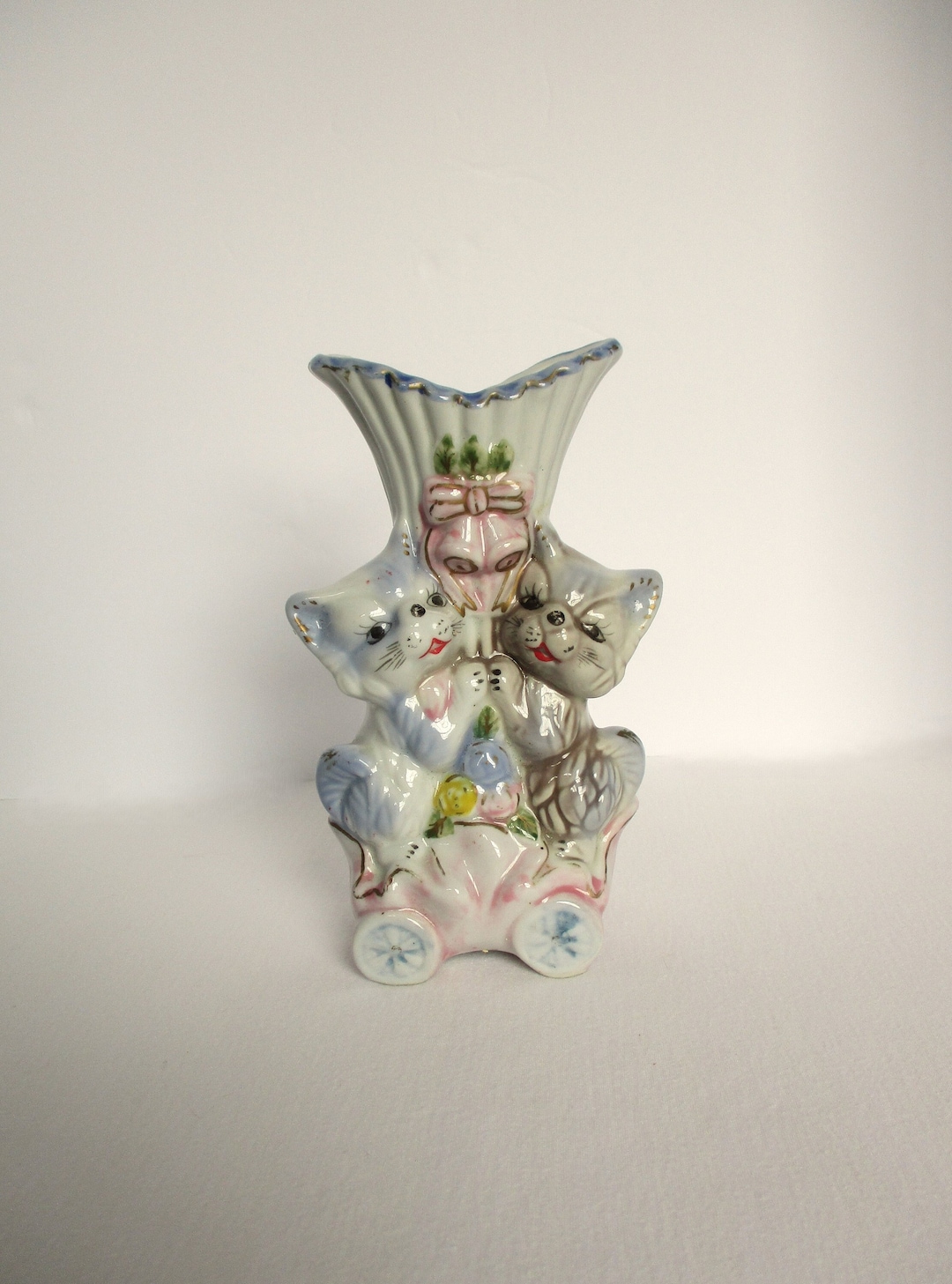 Vintage Cats Vase Novelty Ceramic Kittens Figural Cat Vase - Etsy