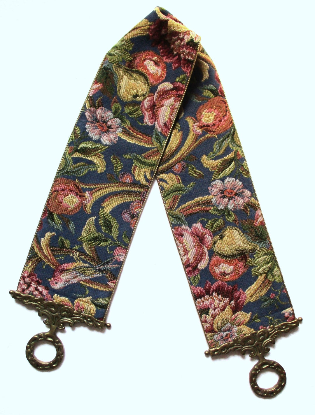 Corona Bell Pull Blue Birds & Floral Bell Pull Tapestry Wall Hanging ...