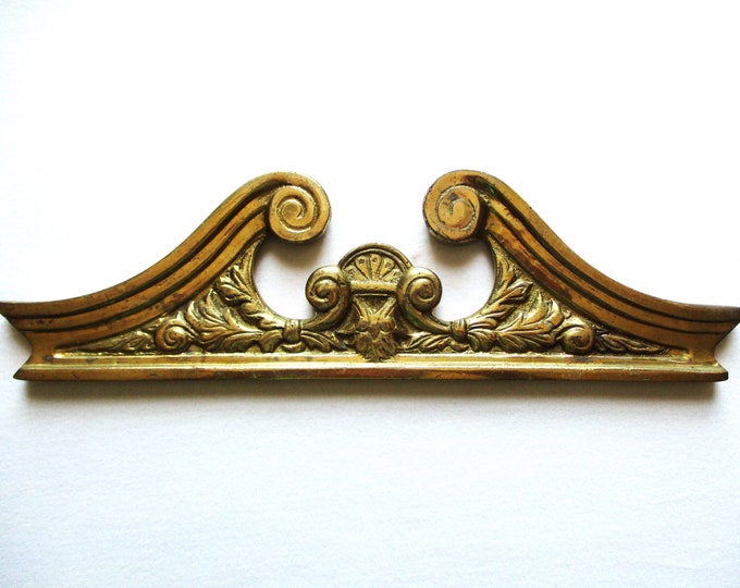 Brass Pediment Neoclassical Arch Topper Art Accent Vintage Brass Wall ...