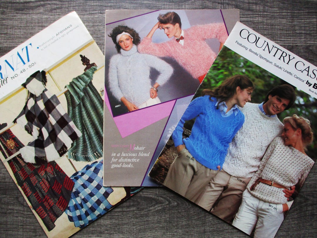 Vintage Knitting Booklets Lot & Leaflet Sweater Knitting Patterns and Afghan Knitting - Etsy