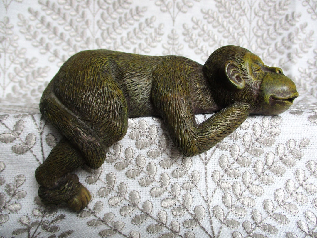 Sleeping Monkey Shelf Sitter Vintage SPI Monkey Figurine Chimp Ledge ...
