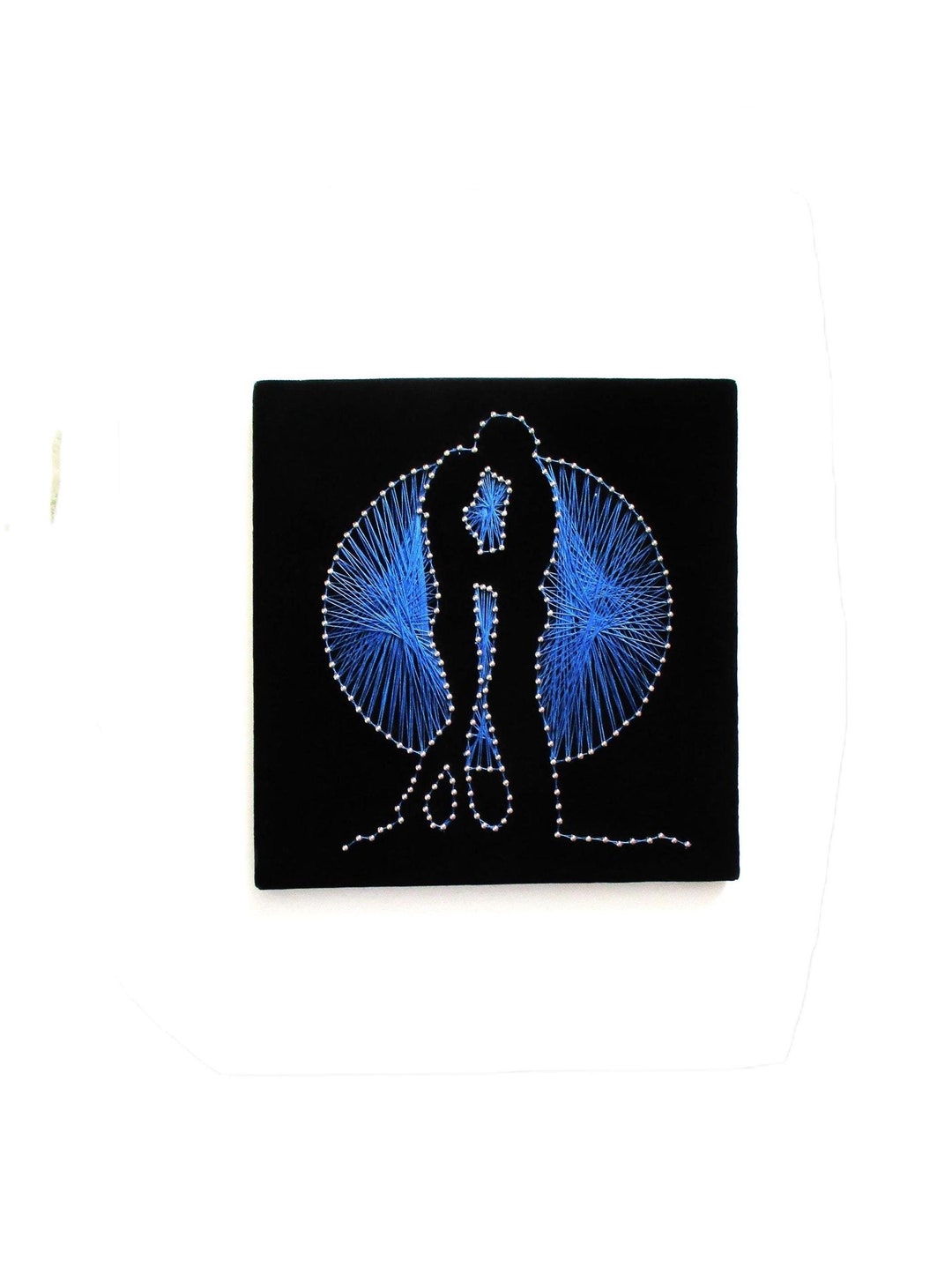 Vintage String Art Romantic Couple String Art Vintage Black Velvet Art ...