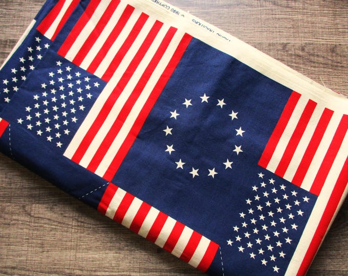 American Flag Fabric 2 Yards Vintage Fabric Traditions Cotton Quilting ...