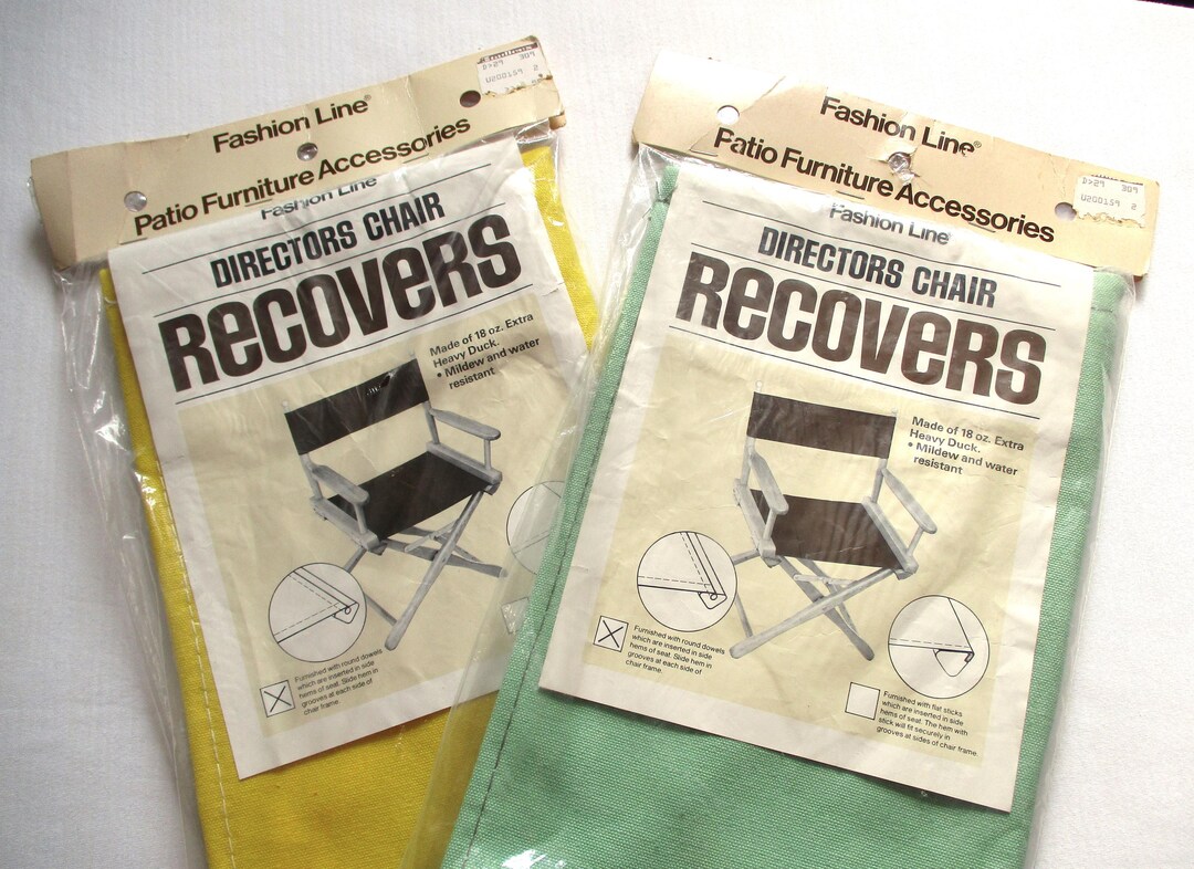 Vintage Directors Chair Covers Lot 1970's Recovers Yellow & Green ...