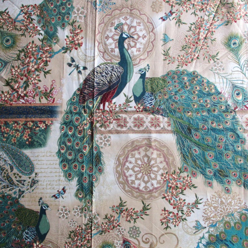 Peacock Fabric - Etsy