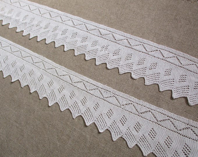 Vintage Crochet Lace White Crochet Edging Wide Lace Trim or Shelf ...