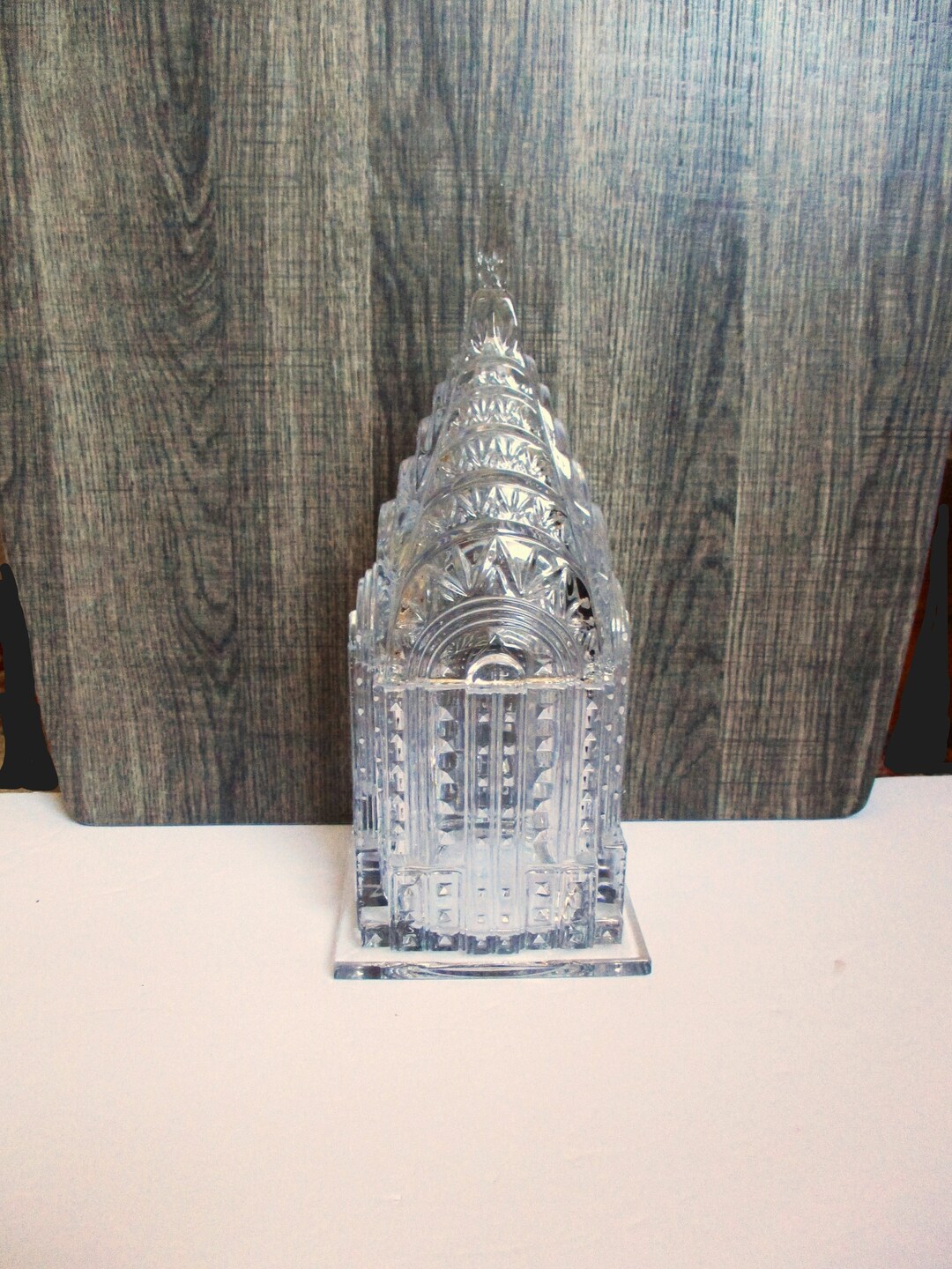 Bohemia Crystal Chrysler Building Lidded Container High Rise Building ...