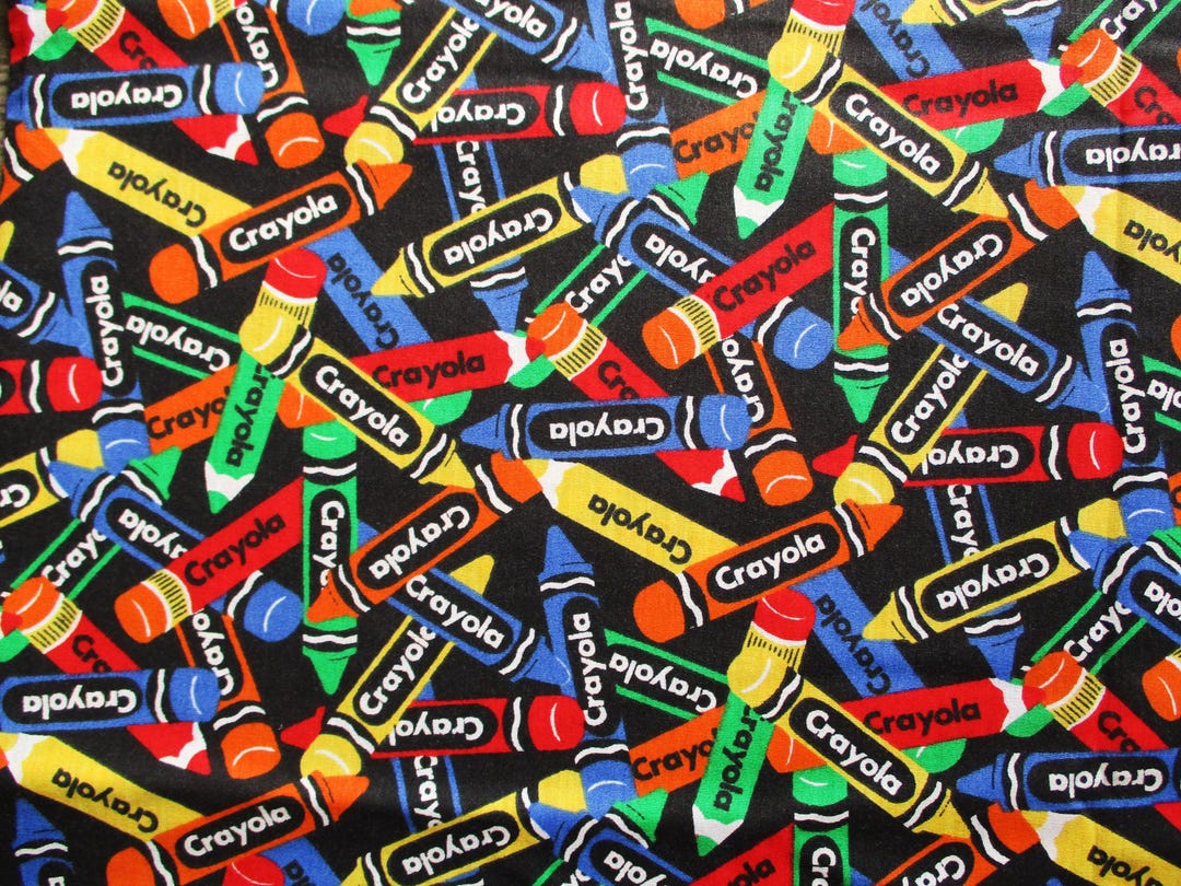 Crayola Crayons Fabric 2.5 Yards Cotton Crayons Print Vintage Quilt ...