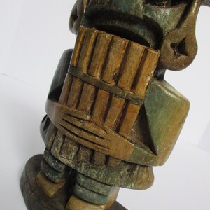 Aztec Statue 10 Carved Wood Figure Sculpture Mayan Wood Carving Vintage ...