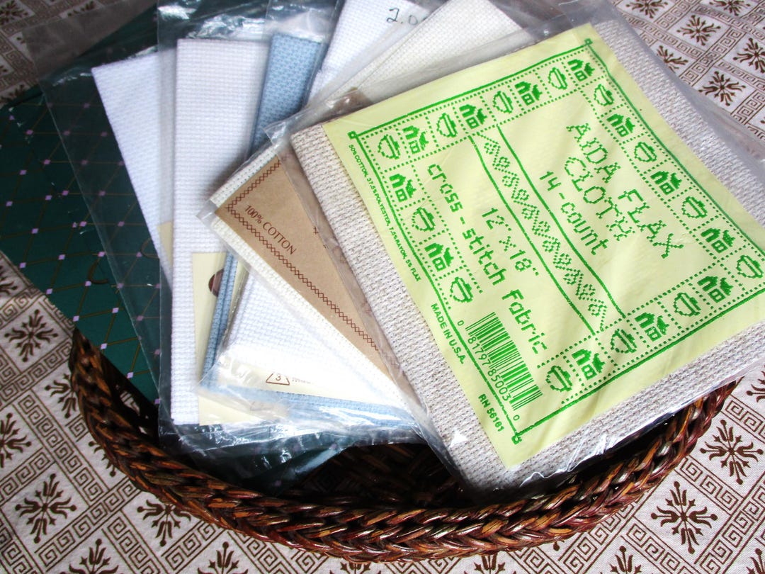 Cross Stitch Aida Lot 14 Count Aida Lot 8 Pc Counted Cross Stitch ...