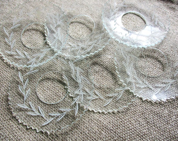 Vintage Candle Drip Catch Set 6 Pc Scalloped Glass Bobeche Set Candle ...