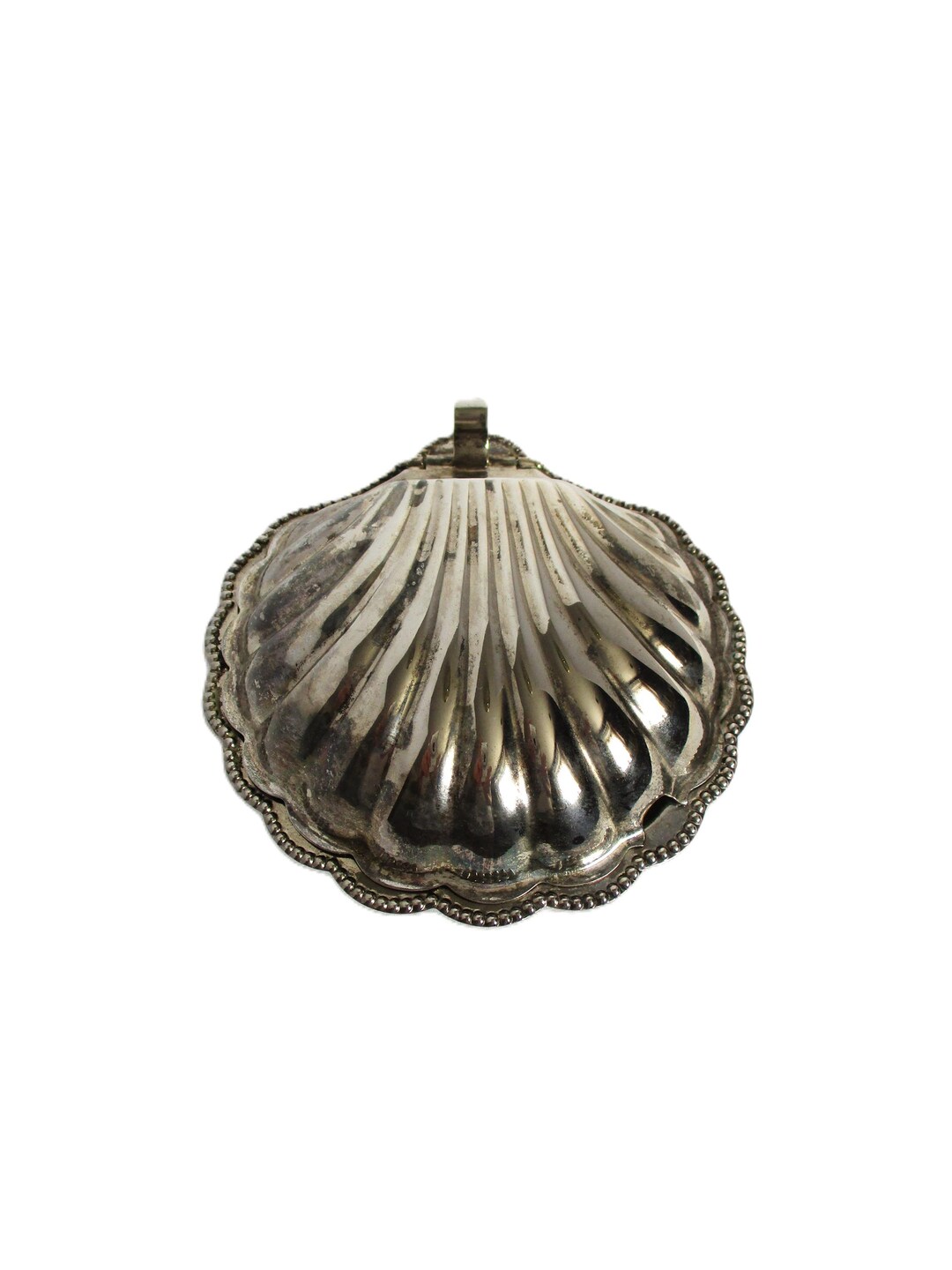 Vintage Caviar Dish English Silverplate Dish Hinged Lid Vintage Clam ...