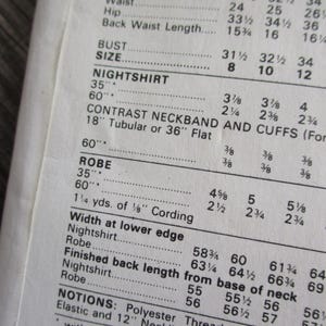 1970's Butterick Nightgown & Robe Pattern XS Stretch Knit Pattern ...