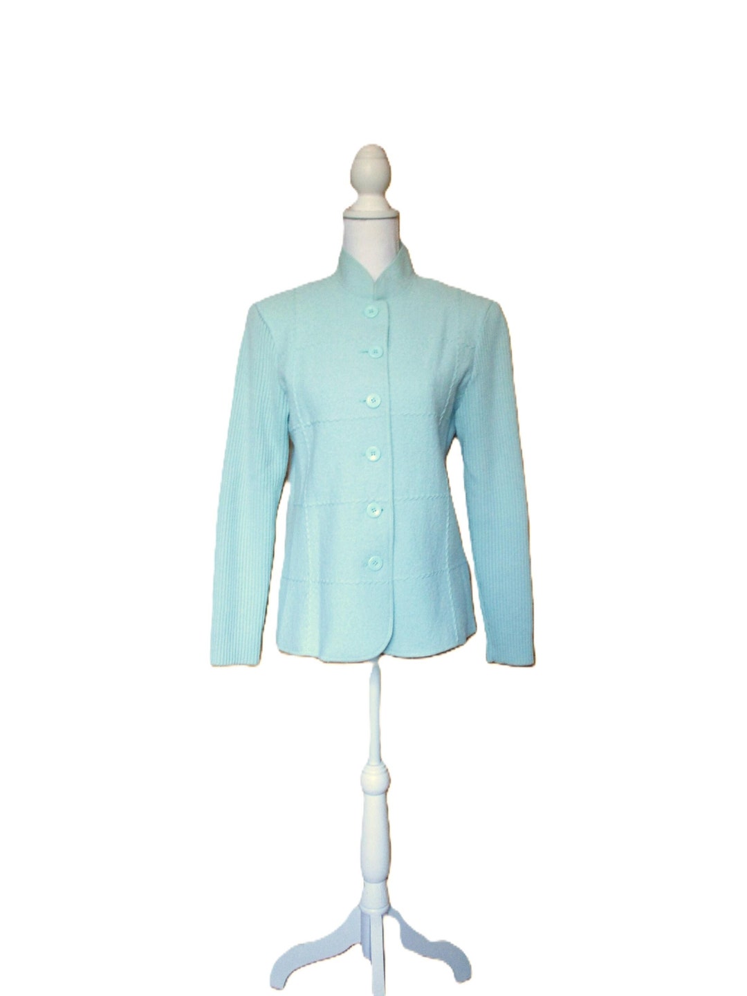 Clodagh Gallaghan Jacket Vintage Worsted Wool Blazer Light Green Wool ...
